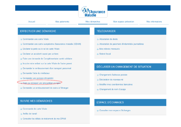 Donner une procuration pour faire des démarches auprès de l'Assurance Maladie